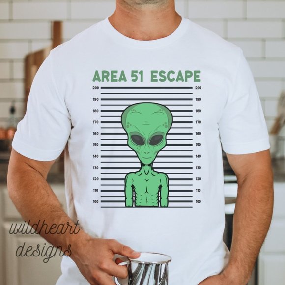 Shirts | Area 51 Escape Graphic Tshirt Alien Shirt Unisex Short Sleeve ...